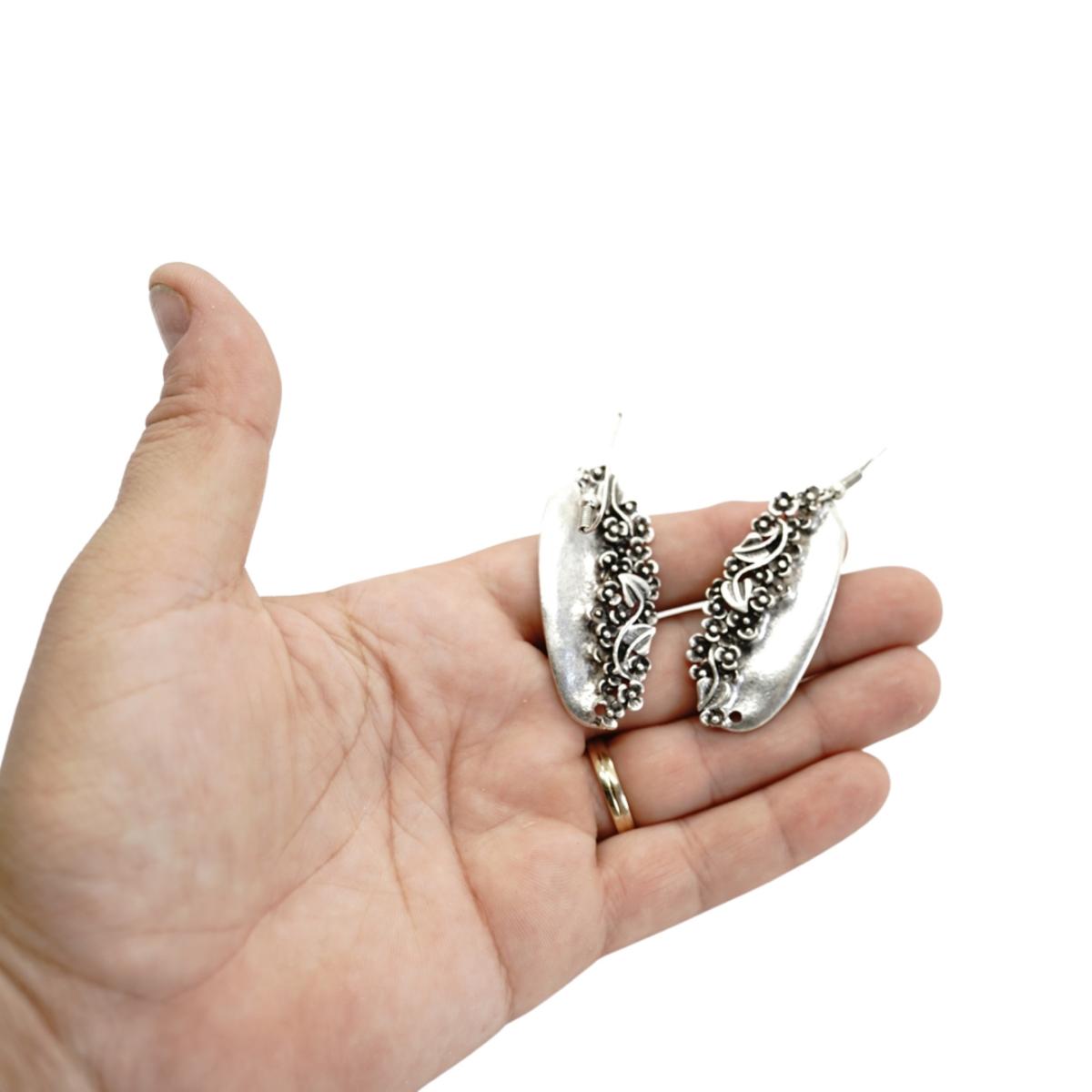 Cercei din cupru argintat floare model 5