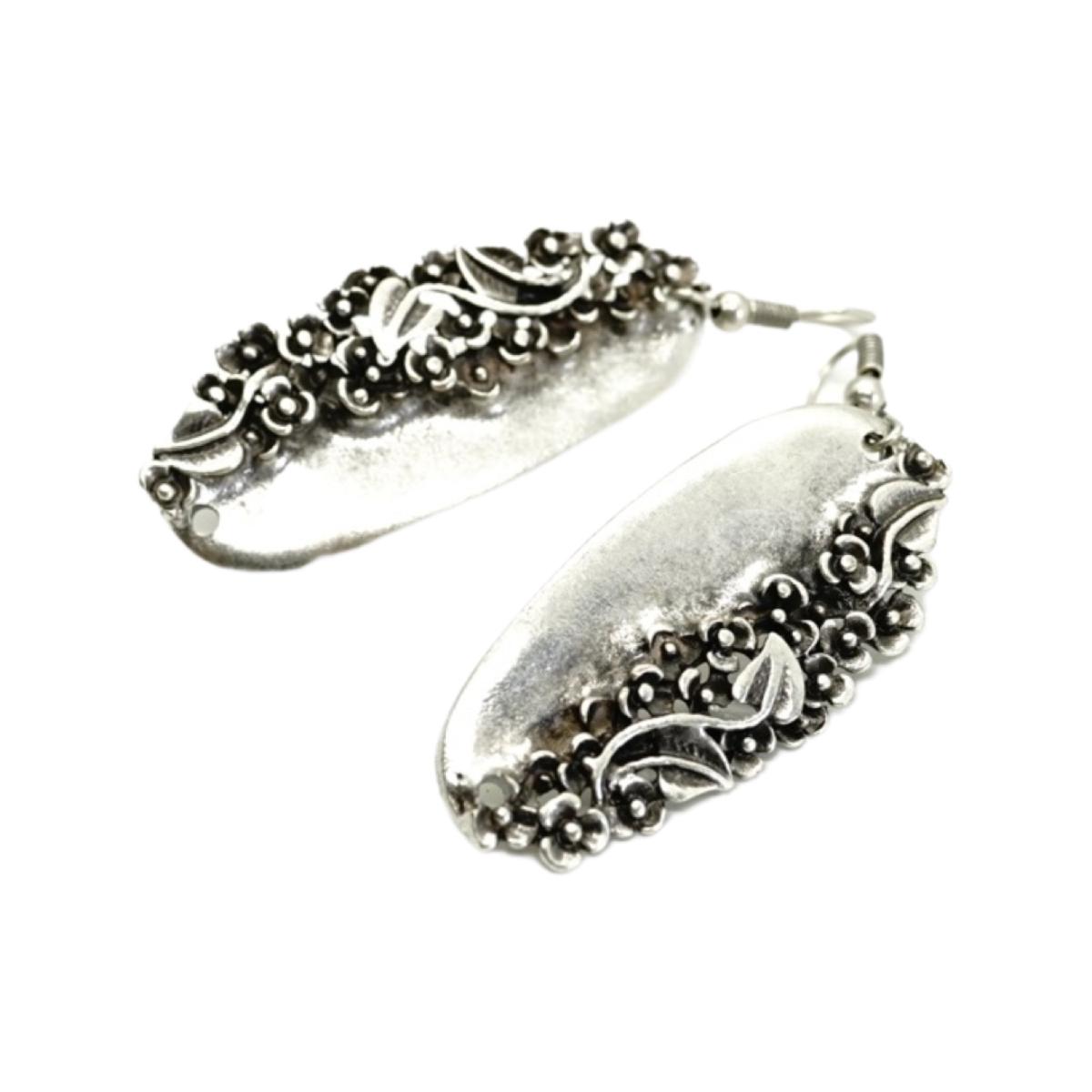 Cercei din cupru argintat floare model 5