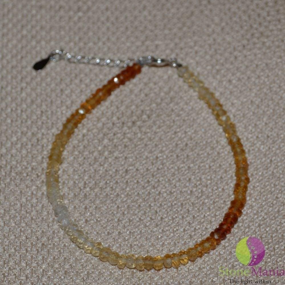Bratara citrin bicolor discuri 4mm si argint 925