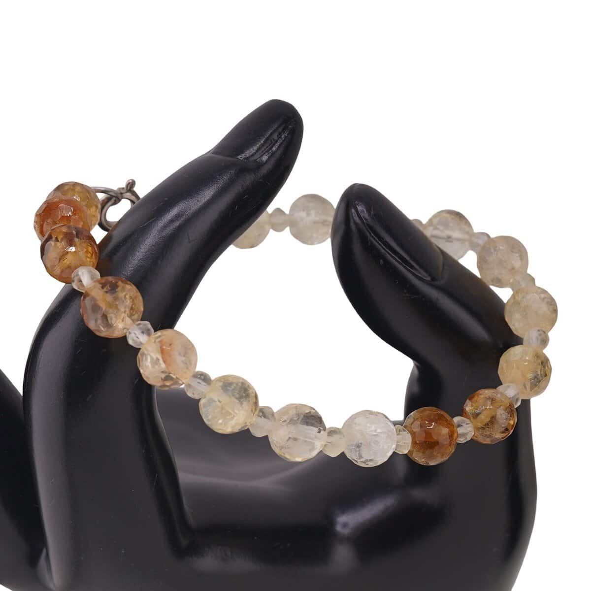 Bratara Citrin sfere fatetate 7mm si discuri fatetate 4mm