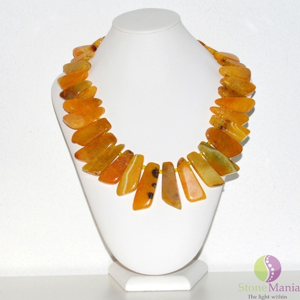 Colier agat galben gherute 50cm