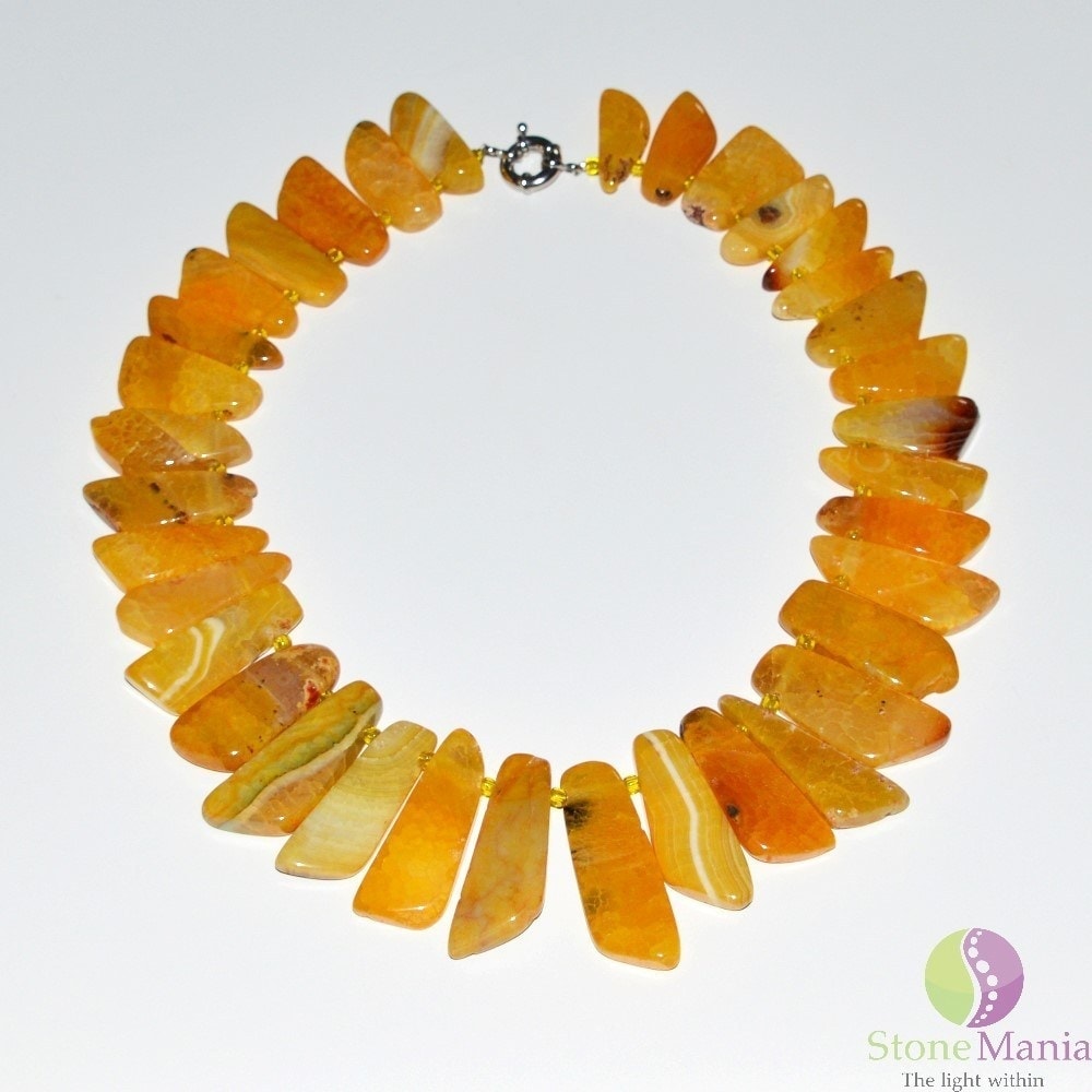 Colier agat galben gherute 50cm