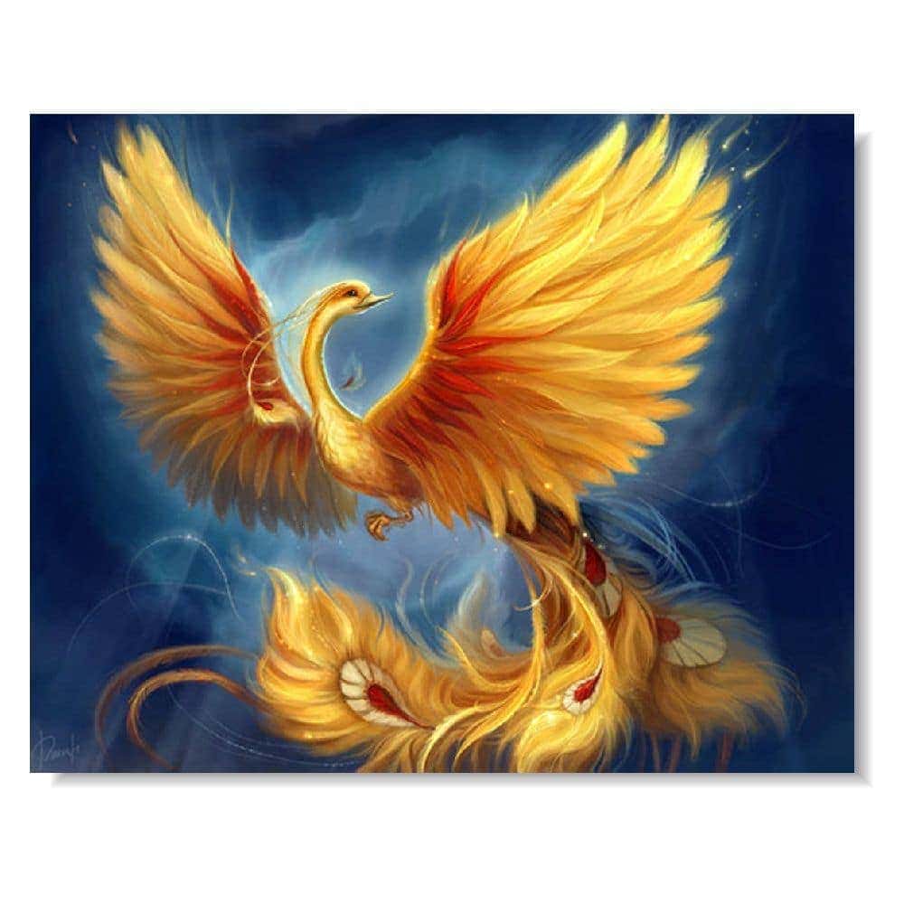 Tablou Feng Shui cu pasarea Phoenix, 20 x 30cm