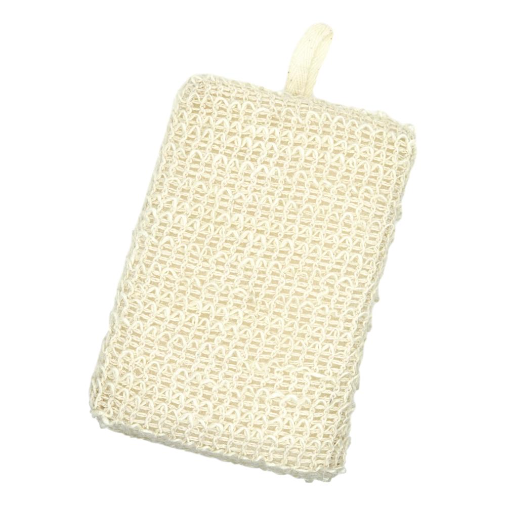 Burete exfoliant de baie din Sisal, dreptunghi, alb