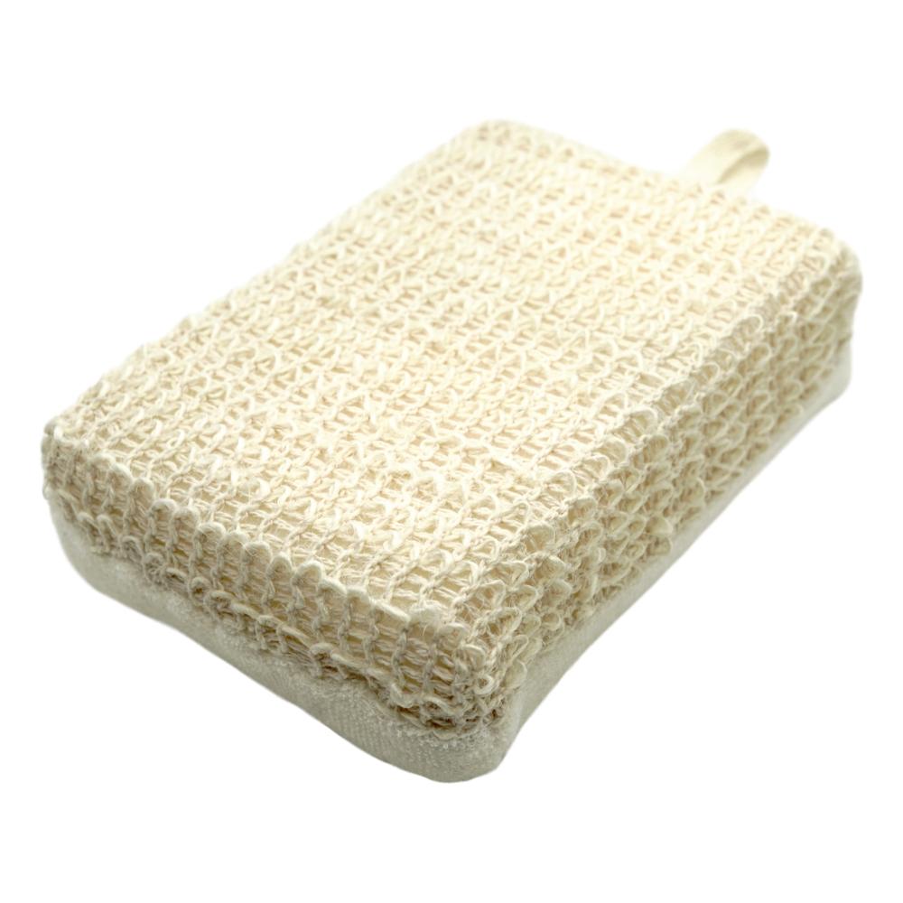 Burete exfoliant de baie din Sisal, dreptunghi, alb